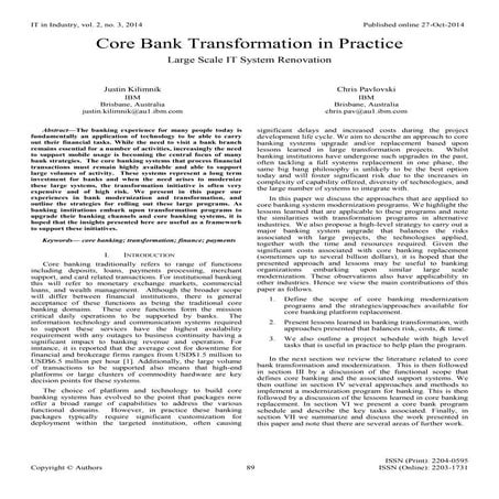Core Bank Transformation in Practice | PDF
