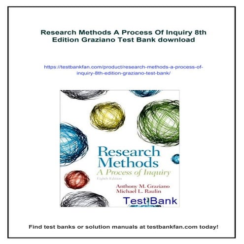 Research Methods A Process Of Inquiry 8th Edition Graziano Test Bank | PDF