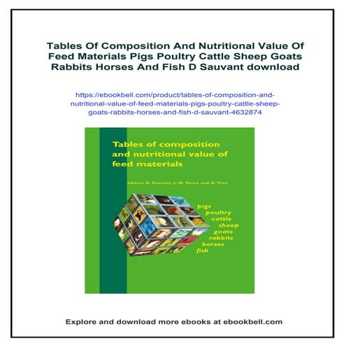 Tables Of Composition And Nutritional Value Of Feed Materials Pigs ...