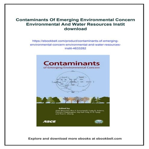 Contaminants Of Emerging Environmental Concern Environmental And Water ...