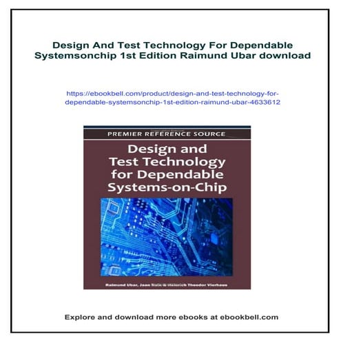 Design And Test Technology For Dependable Systemsonchip 1st Edition ...