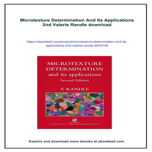 Microtexture Determination And Its Applications 2nd Valerie Randle | PDF