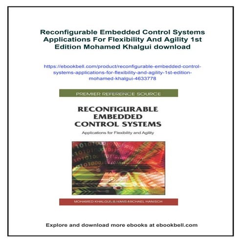 Reconfigurable Embedded Control Systems Applications For Flexibility And Agility 1st Edition ...