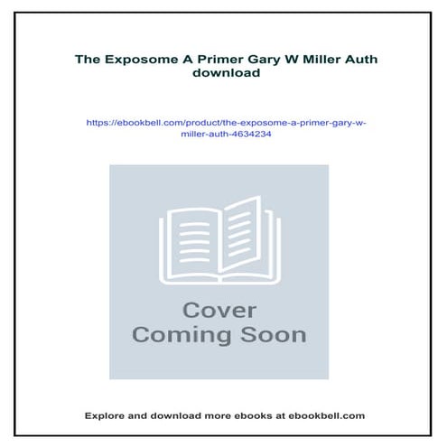 Download full ebook of The Exposome A Primer Gary W Miller Auth instant ...