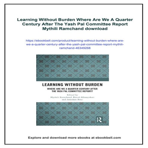 Learning Without Burden Where Are We A Quarter Century After The Yash ...