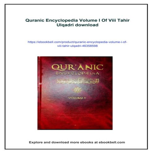 Quranic Encyclopedia Volume I Of Viii Tahir Ulqadri | PDF