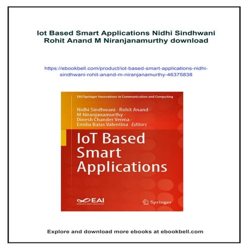 Iot Based Smart Applications Nidhi Sindhwani Rohit Anand M Niranjanamurthy | PDF