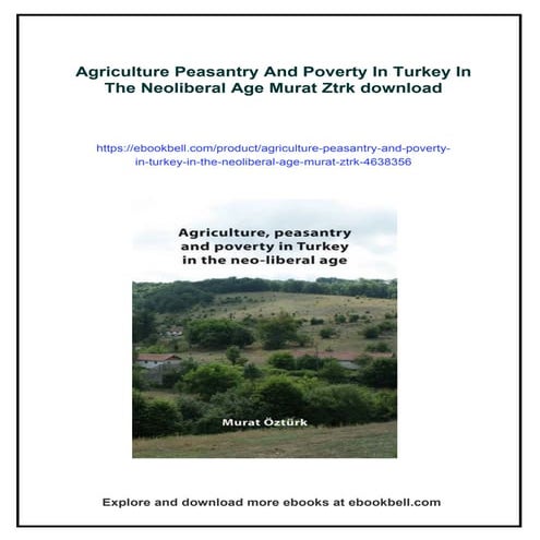 Agriculture Peasantry And Poverty In Turkey In The Neoliberal Age Murat ...