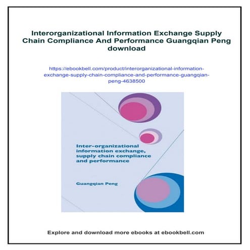 Interorganizational Information Exchange Supply Chain Compliance And Performance Guangqian Peng ...
