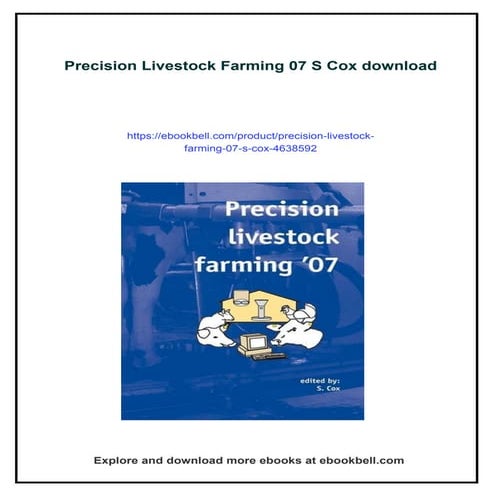 Download full ebook of Precision Livestock Farming 07 S Cox instant download pdf | PDF