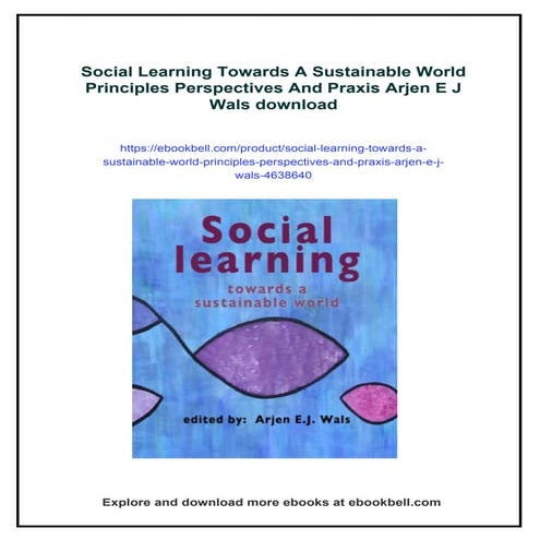 Social Learning Towards A Sustainable World Principles Perspectives And ...