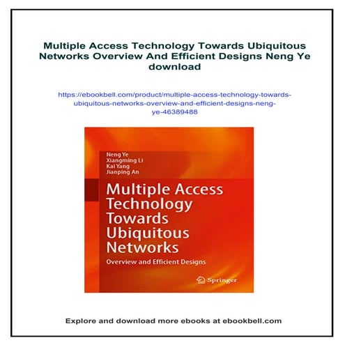 Multiple Access Technology Towards Ubiquitous Networks Overview And ...