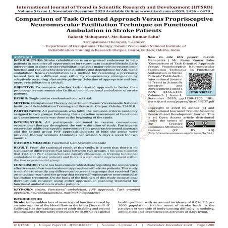 Comparison of Task Oriented Approach Versus Proprioceptive ...