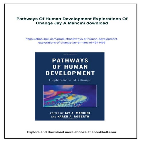 Pathways Of Human Development Explorations Of Change Jay A Mancini | PDF