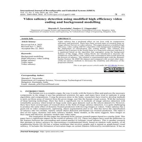 Video Saliency Detection Using Modified High Efficiency Video Coding And Background Modelling Pdf 
