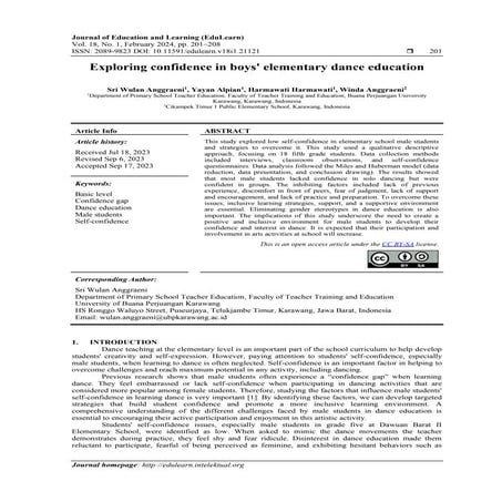 Exploring confidence in boys' elementary dance education | PDF | Dance ...