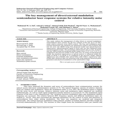 The key management of direct/external modulation semiconductor laser ...