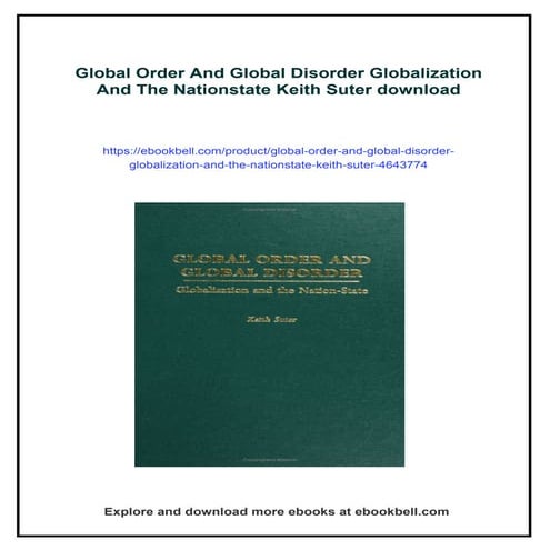 Global Order And Global Disorder Globalization And The Nationstate ...