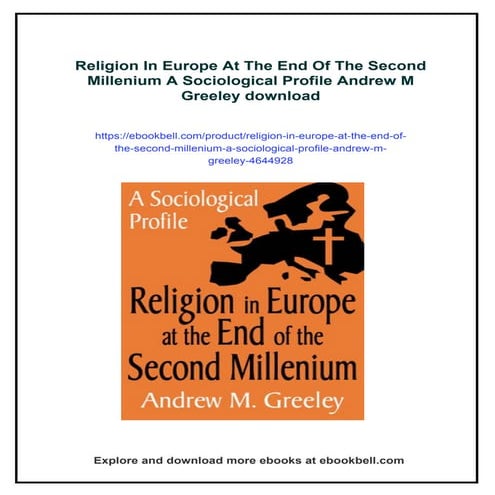 Religion In Europe At The End Of The Second Millenium A Sociological ...