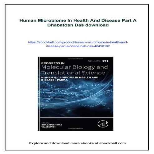 Human Microbiome In Health And Disease Part A Bhabatosh Das | PDF
