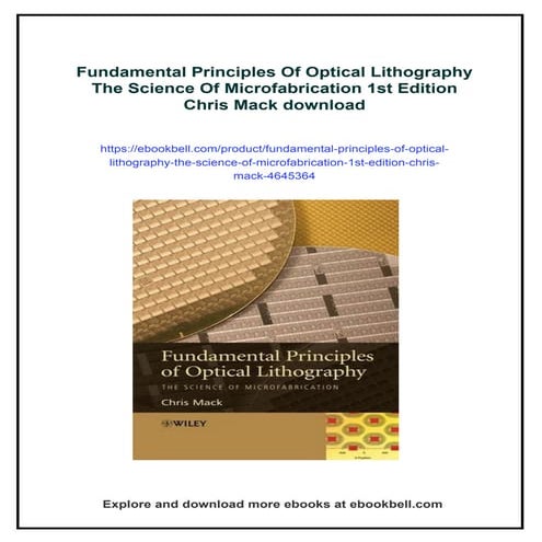 Fundamental Principles Of Optical Lithography The Science Of ...