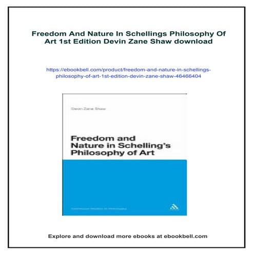 Freedom And Nature In Schellings Philosophy Of Art 1st Edition Devin ...