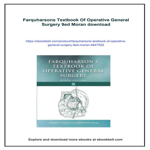 Farquharsons Textbook Of Operative General Surgery 9ed Moran | PDF