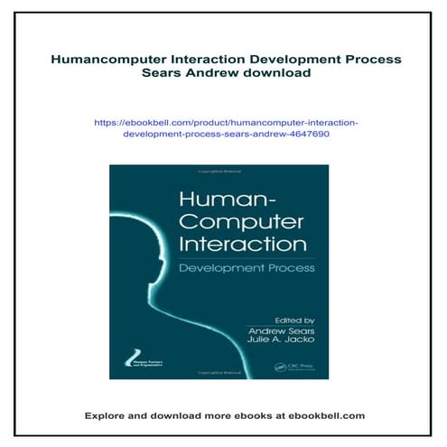 Humancomputer Interaction Development Process Sears Andrew | PDF