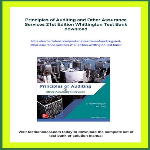 Principles of Auditing and Other Assurance Services 21st Edition ...