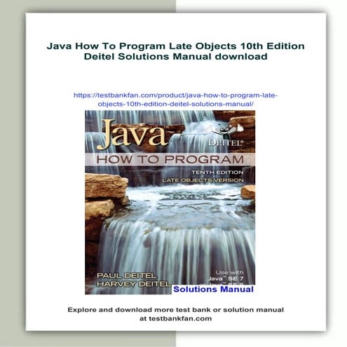 Java How To Program Late Objects 10th Edition Deitel Solutions Manual | PDF