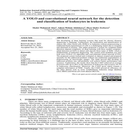 A Yolo And Convolutional Neural Network For The Detection And Classification Of Leukocytes In