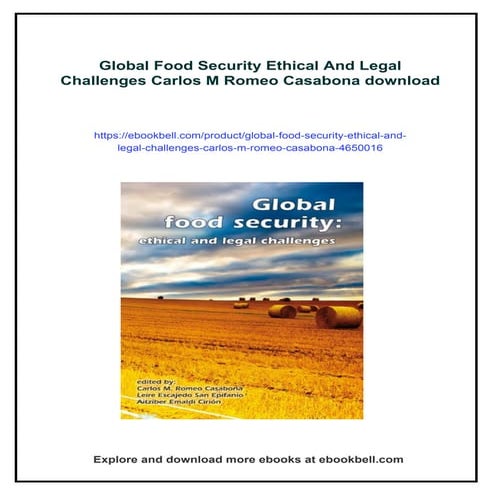 Global Food Security Ethical And Legal Challenges Carlos M Romeo ...