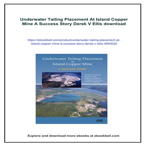 Underwater Tailing Placement At Island Copper Mine A Success Story ...