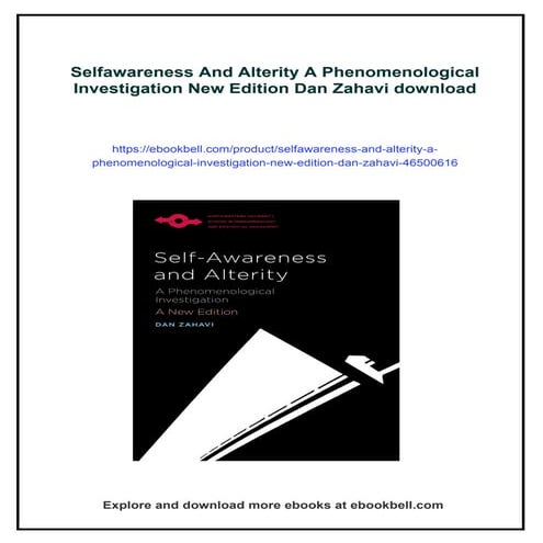 Selfawareness And Alterity A Phenomenological Investigation New Edition Dan Zahavi | PDF