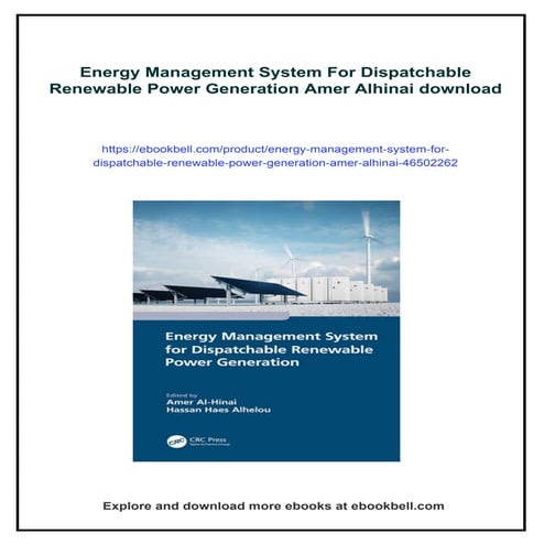 Energy Management System For Dispatchable Renewable Power Generation ...