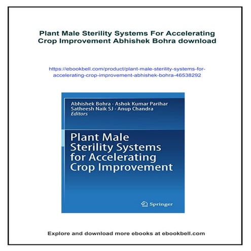 Plant Male Sterility Systems For Accelerating Crop Improvement Abhishek Bohra | PDF