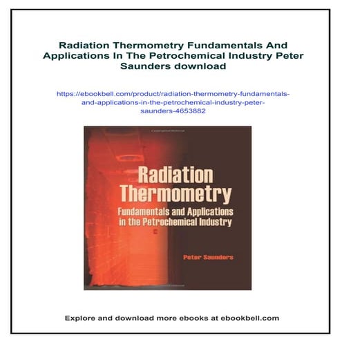 Radiation Thermometry Fundamentals And Applications In The ...