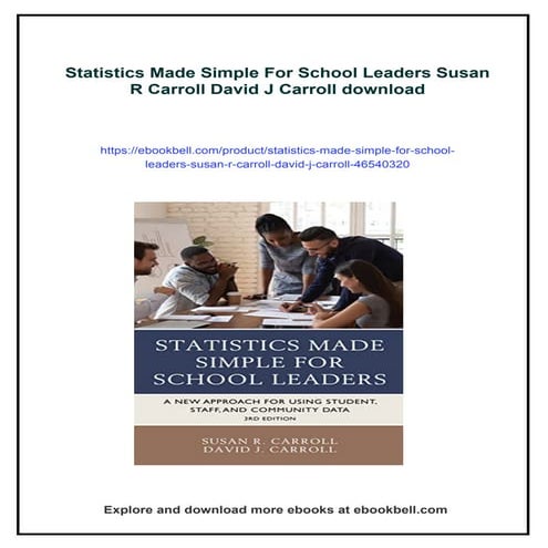 Statistics Made Simple For School Leaders Susan R Carroll David J ...
