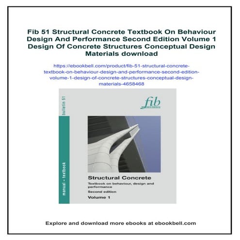 Fib 51 Structural Concrete Textbook On Behaviour Design And Performance ...