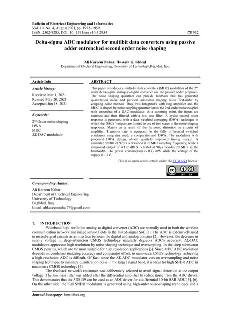 VLSI Design of Low Power High Speed 4 Bit Resolution Pipeline ADC In ...