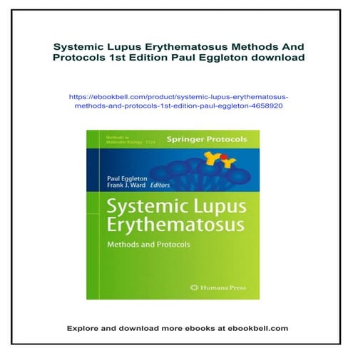 Systemic Lupus Erythematosus Methods And Protocols 1st Edition Paul ...