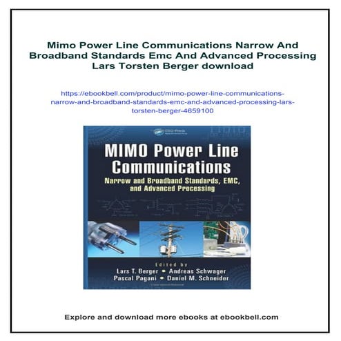Mimo Power Line Communications Narrow And Broadband Standards Emc And ...