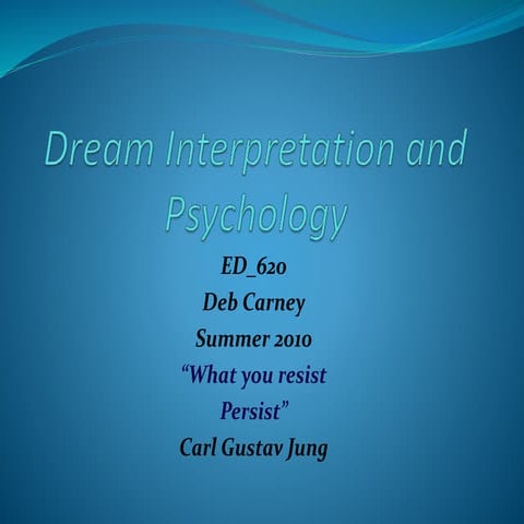 Dream Interpretation and Psychology pp (2) | PPTX