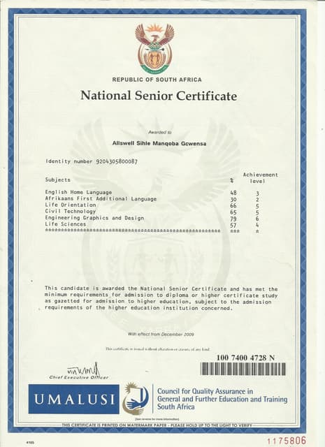MT certificate | PDF