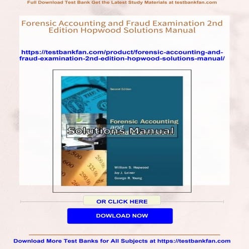 Forensic Accounting and Fraud Examination 2nd Edition Hopwood Solutions Manual | PDF