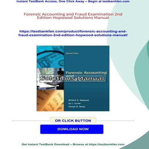 Forensic Accounting and Fraud Examination 2nd Edition Hopwood Solutions ...