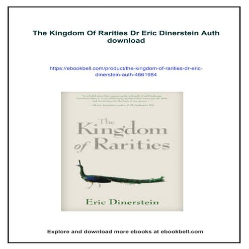 The Kingdom Of Rarities Dr Eric Dinerstein Auth | PDF