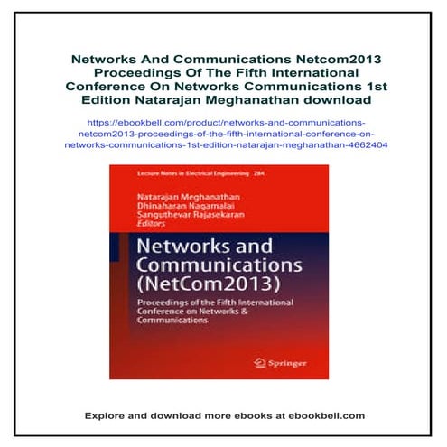 Networks And Communications Netcom2013 Proceedings Of The Fifth ...