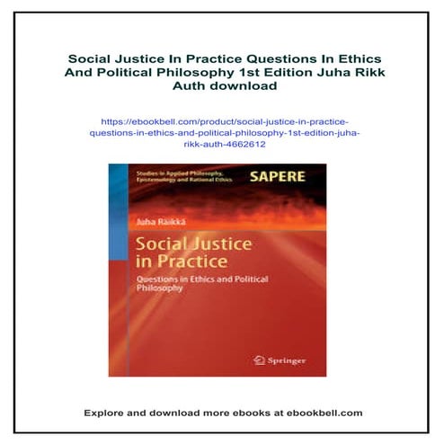 Social Justice In Practice Questions In Ethics And Political Philosophy ...
