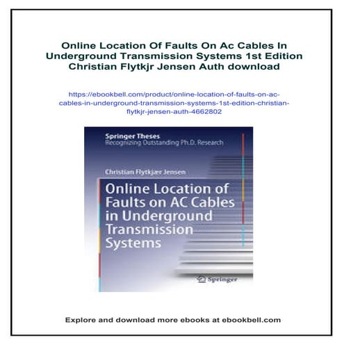 Online Location Of Faults On Ac Cables In Underground Transmission ...